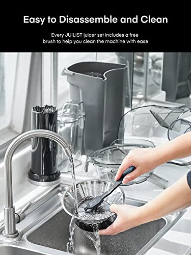 JUILIST Juicer Machines, 1000W Juicer Vegetable and Fruit with 3.2" Wider Mouth Food Chute, Easy to Clean, Large Power(1300W Peak)Juicer Extractor, 4S Fast Juicing & 2 Speeds Setting, Silver