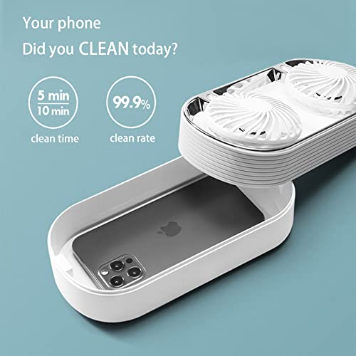 HUIQIMEI Portable Mini Desk Fan Storage Box Multifunction USB Fan 2-in-1 Double Rechargeable Fans 360° Adjustable Angle Mute Suitable for Home Office Travel Outdoor Good Gift