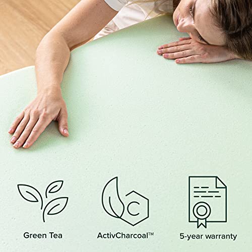 ZINUS 1.5/3/4-inch Green Tea Memory Foam Mattress Topper, Pressure-Relieving Layers, CertiPUR-US Certified, (3 in, King)