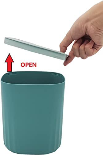 JASINCESS 0.5 Gallon Small Trash Can Mini Desktop Trash Can Plastic Trash Can 0.5 Gal Square Trash Can for Desktop, Kitchen, Bedroom, RV, Home Office, Kids Room - 2 Pack