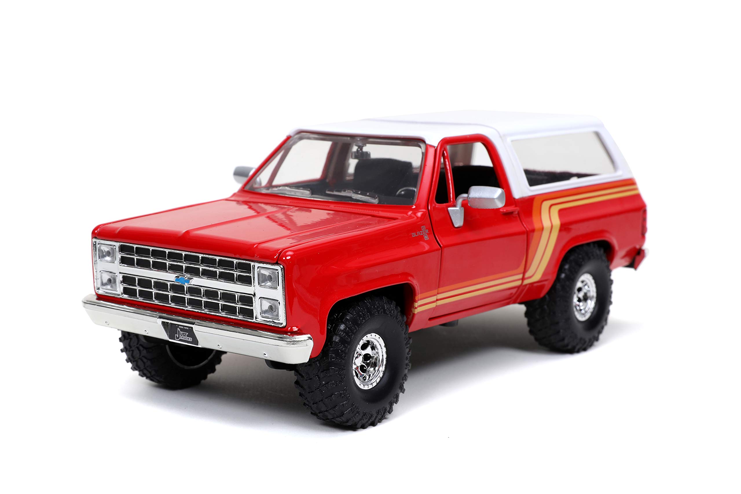 Jada Toys Just Trucks 1:24 1980 Chevy Blazer with Rack Die-cast Car Red, Toys for Kids and Adults