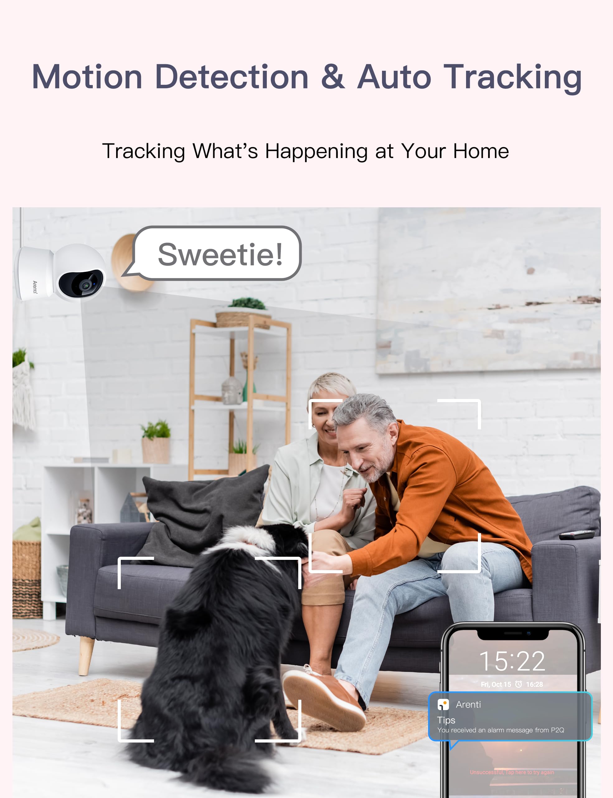 ARETI 5ghz WiFi Security Camera Indoor, 4MP Plug-in Pet Dog Camera with Phone App, Baby Home Cam 2.4G/5G Dual-Band, AI Motion Detection, Auto Tracking, 2-Way Talk, Night Vision, Works with Alexa 2PC