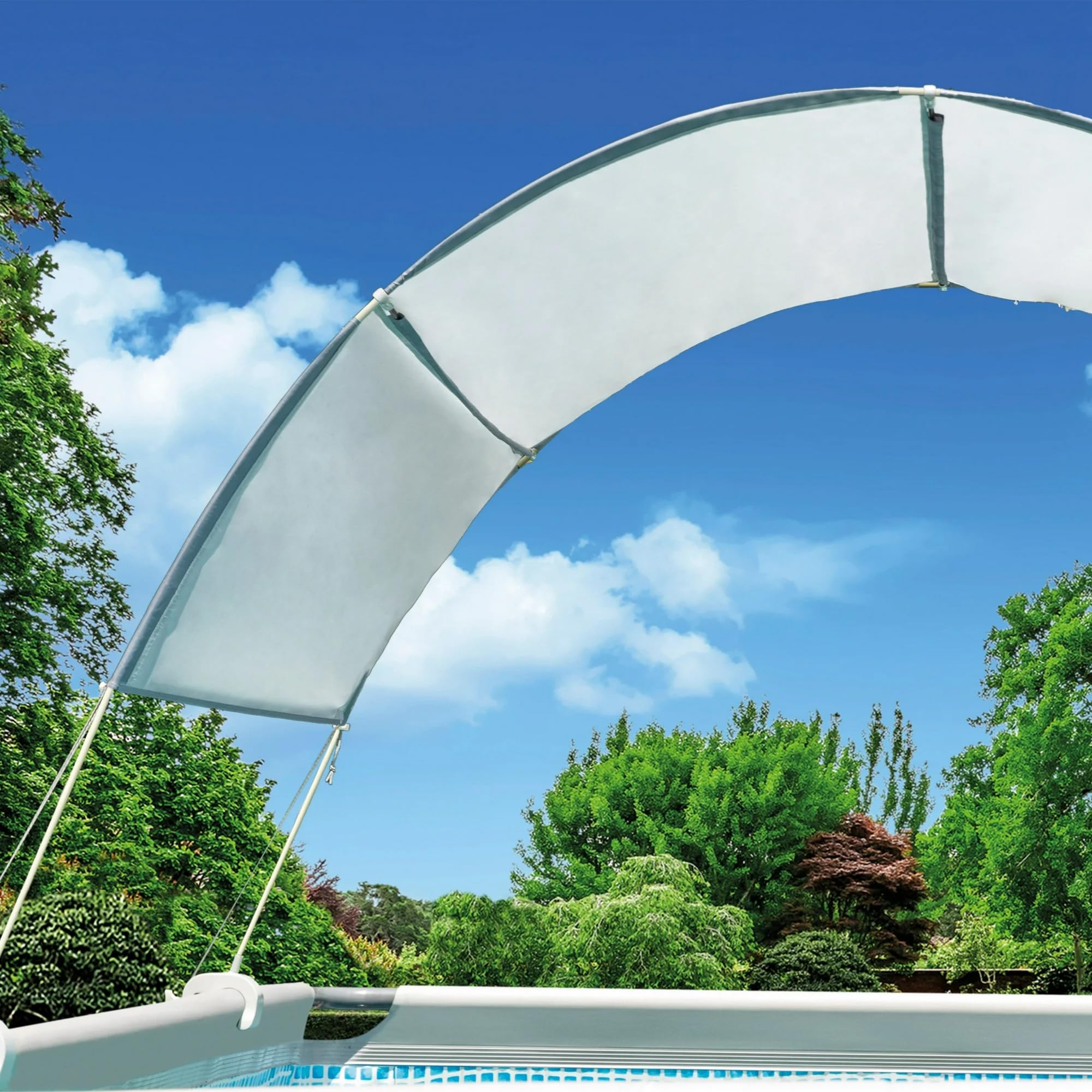 INTEX 26367EH 24'x12'x52" Ultra XTR Frame Outdoor Above Ground Swimming Pool Set with Sand Filter Pump, Ladder, Ground Cloth & Protective Canopy