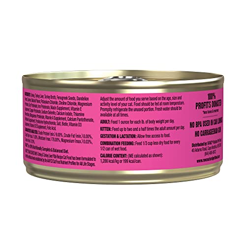 Rawz Natural Premium Pate Canned Cat Wet Food - Made with Real Meat Ingredients No BPA or Gums - 5.5oz Cans 24 Count (Turkey & Turkey Liver)