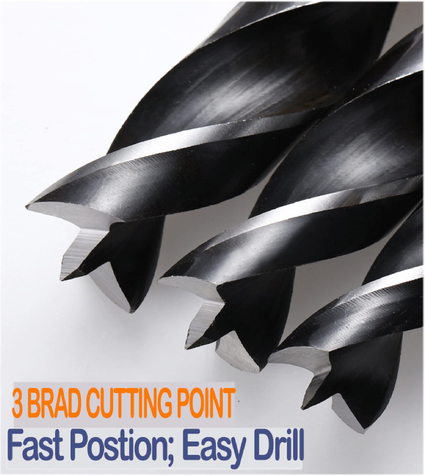 Brad Point Woodworking 60Pcs Drill Bit Set Drill for Hardwood Softwood
