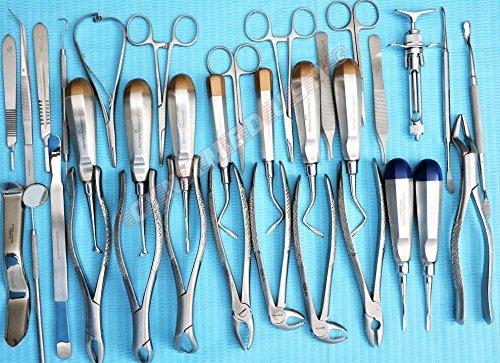 New German Stainless 74 PCS Oral Dental Extraction EXTRACTING Elevators Forceps