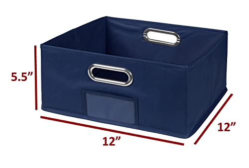 Niche Cubo Set of 6 Half-Size Foldable Fabric Storage Bins- Blue
