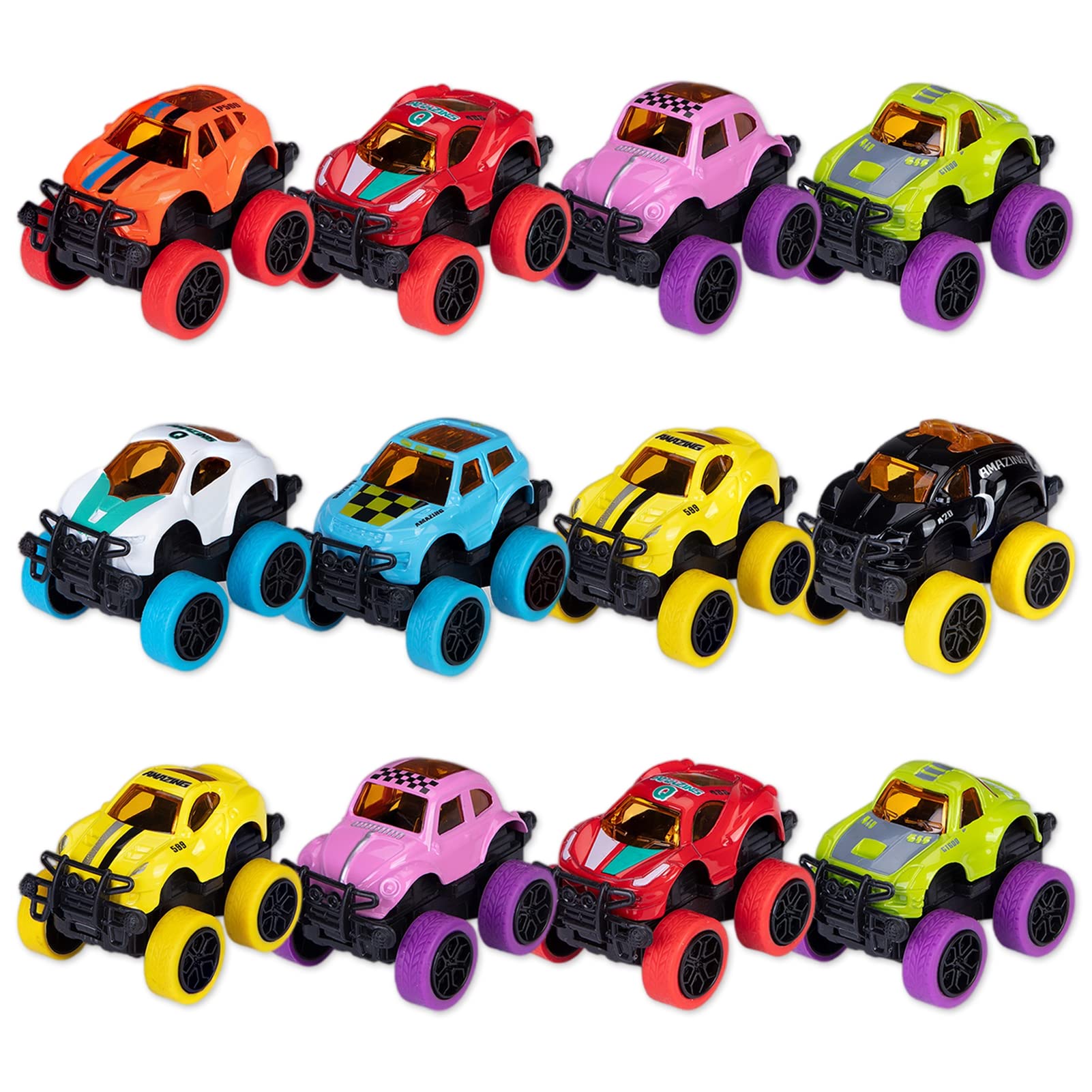 Lumiparty 12PACK Easter Eggs Prefilled with Alloy Pull Back Cars , Pullback Monster Vehicles Toys for Easter Party Favors, Easter Basket Stuffers, Easter Egg Fillers, Easter Eggs Hunt.