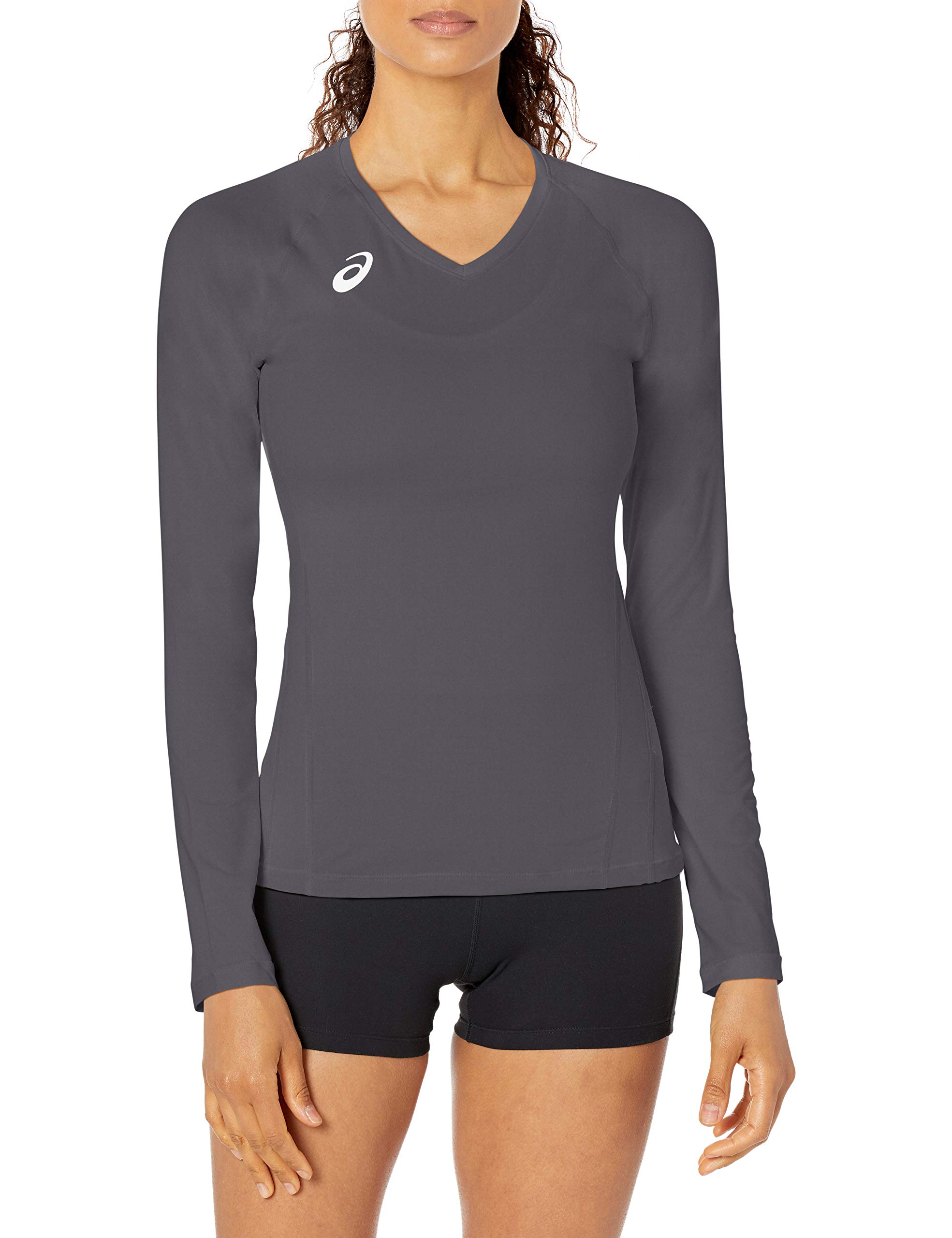 ASICS Spin Serve Volleyball Jersey Long Sleeve, Team Steel Grey, Medium