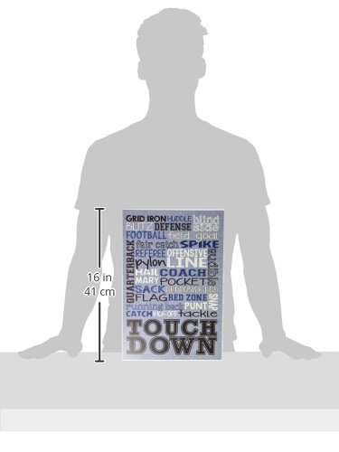 The Kids Room by Stupell "Football Typography Denim Feel" Wall Plaque Art