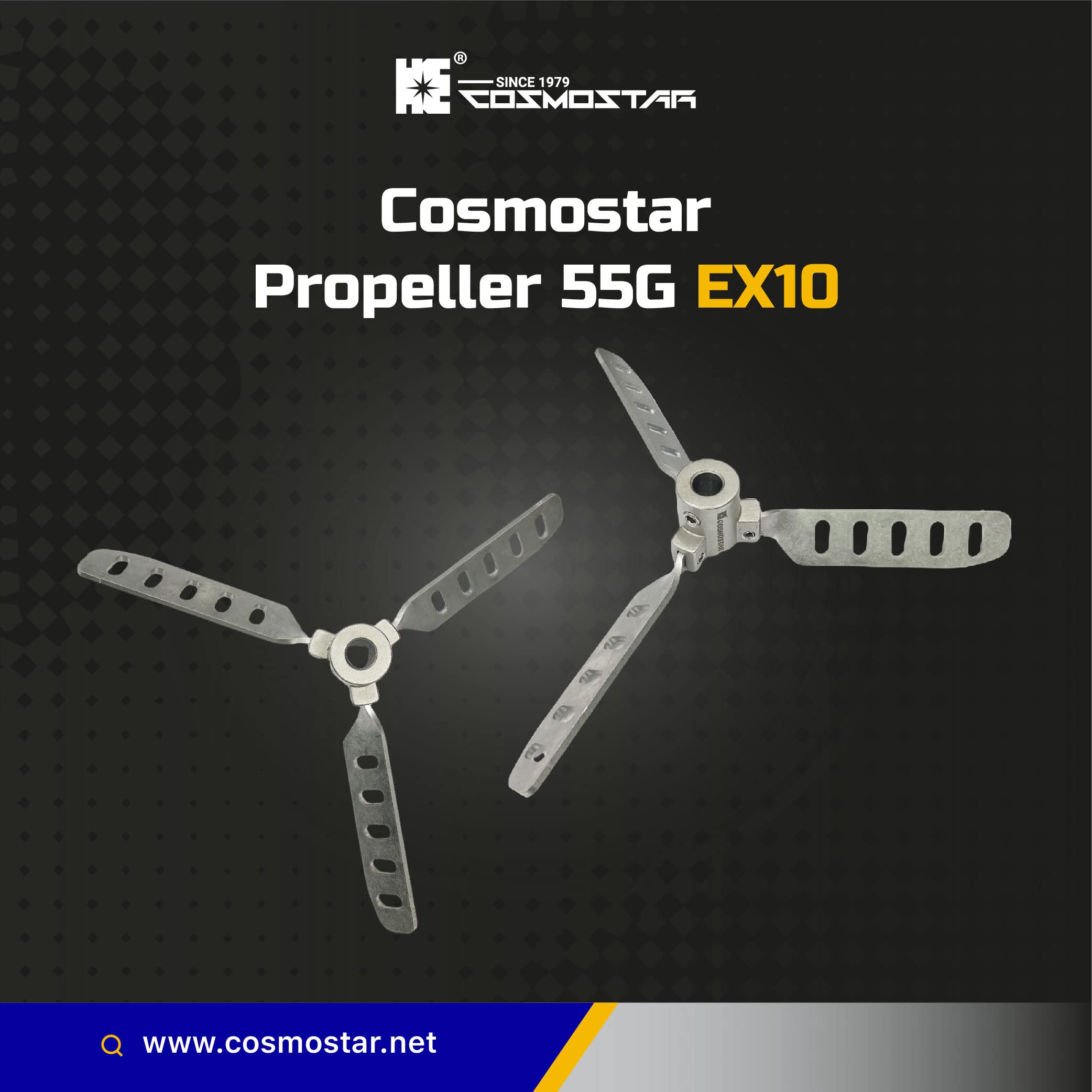Cosmostar Stainless Steel Mixing Expandable Blade 55 Gallon Paint Mixer Stirring Propeller Tools for Paint Epoxy, Resin, Silicone Stirrer Paddle with ⌀0.47” Shaft Rod, Expandable ⌀ 10 in. (3 Blades)
