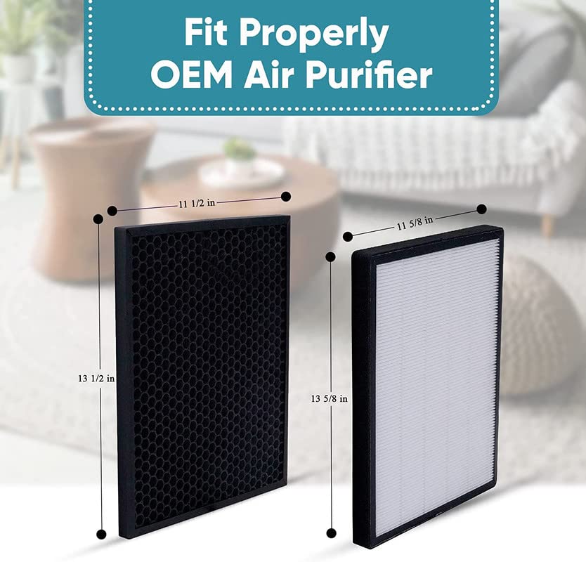 LV-Pur131 Replacement Filters for Levoit LV-Pur131 Air Purifier, LV-PUR131S Levoit Air Purifier - Part# LV-PUR131-RF - 2 True HEPA and 2 Carbon Filters