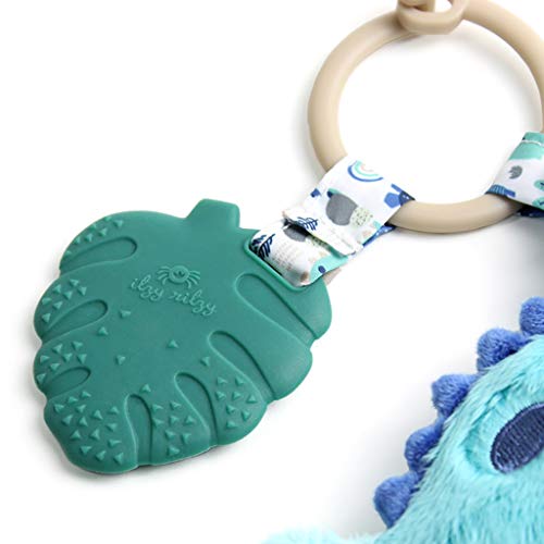 Itzy Ritzy Infant Toy & Teether - Itzy Pal Baby Teething Toy Includes Lovey, Crinkle Sound, Textured Ribbons & Silicone Teether Toy for Newborn (Dinosaur)