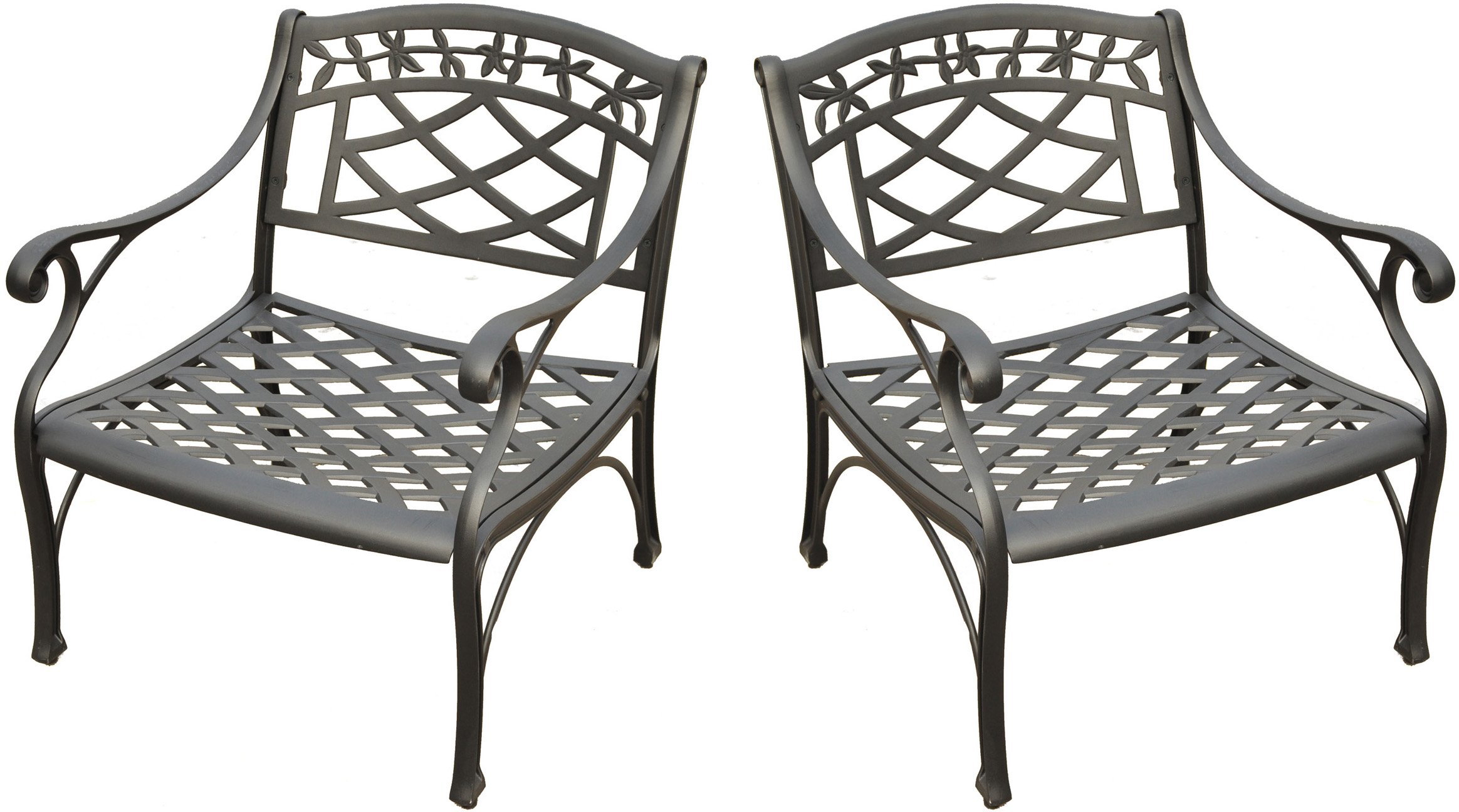 Crosley Furniture Sedona 2-Piece Outdoor Chair Set, Cast Aluminum Patio Chairs for Conversation, Porch, Deck, Black