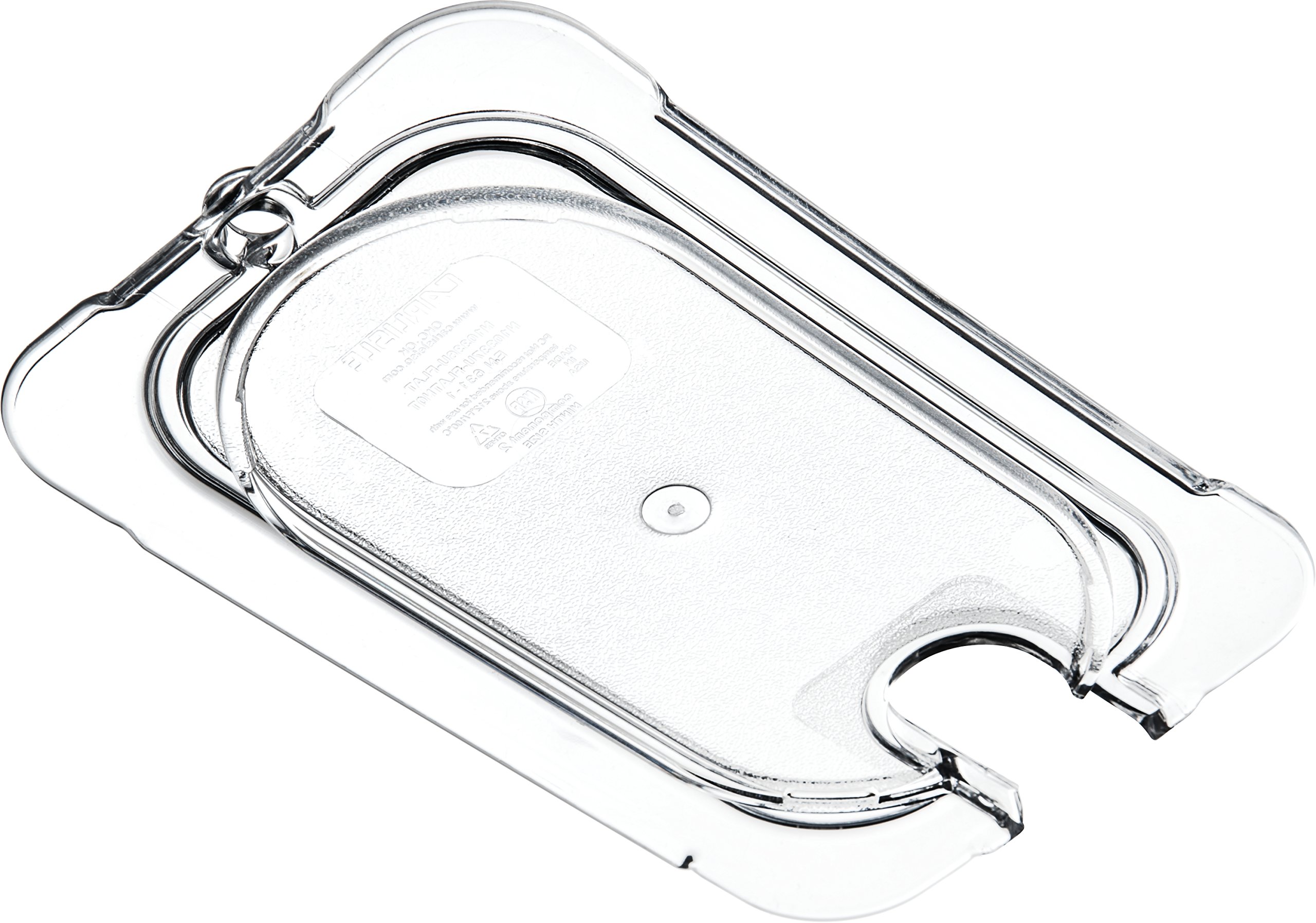 Carlisle FoodService Products 10337U07 StorPlus Ninth Size Polycarbonate Universal Flat Surface Notched Food Pan Lid, Clear