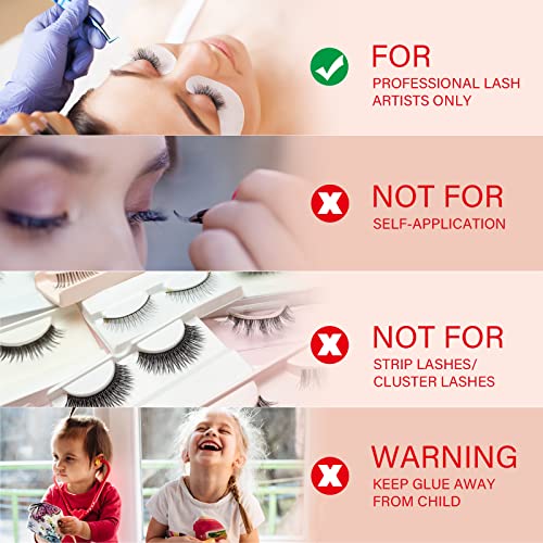 Canvalite Eyelash Glue for Lash Extensions 0.17oz, Extra Strong Lash Glue 0.5 Sec Dry Time, 6-8 Weeks Retention Lash Adhesive Black Latex-Free Eyelash Extension Glue for Professional Salon Use