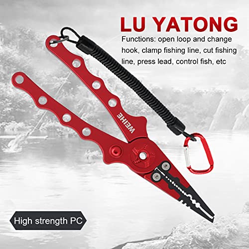 Awakingdemi Portable Fishing Line Cutter Multi Tools Multifunctional Fishing Line Clamp Tool Aluminum Alloy with Buckle Rope