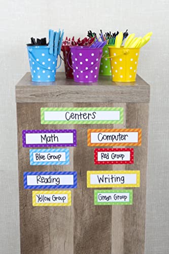 Teacher Created Resources Polka Dot Buckets & Caddy Set, (9487)