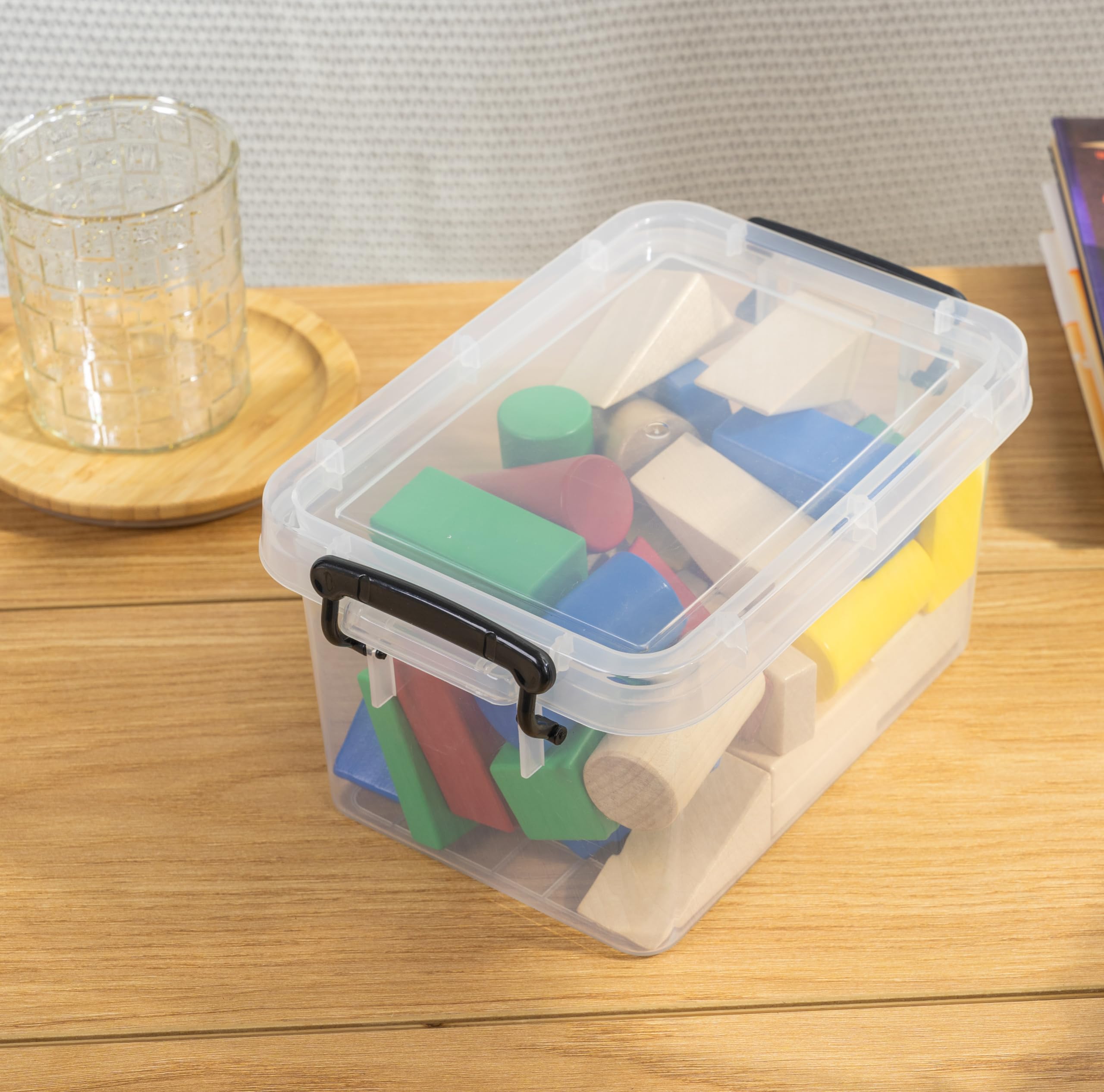 Cetomo 3.2Qt*20 Plastic Storage Bins, Storage Box, 20 Pack, Organizing Container with Durable Lids, Secure Latching Buckles, Stackable and Nestable, No-Frills, Clear