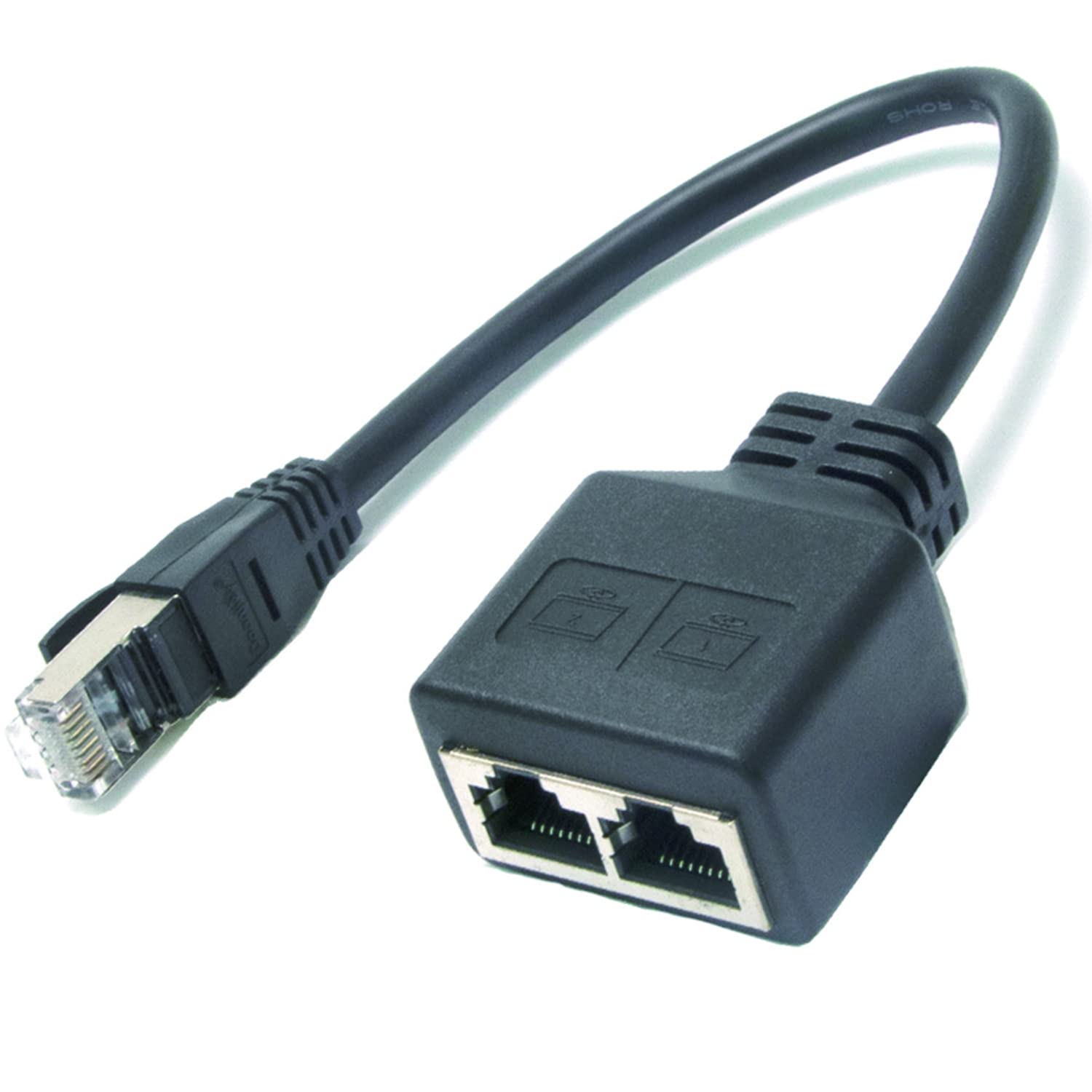 LYMGS RJ45 Ethernet Cable Splitter Network Adapter, NOT Router, 1 Male to 2 Female LAN Ethernet LAN Network Extension Splitter Cable 8-Pin Adaptor with 145mm Line