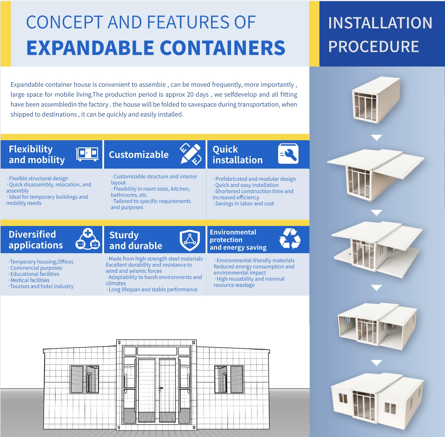 PREFABRICATED | Compact Living | Mobile PREFABRICATED 20FT House | 2 Bedroom | 1 Restroom with Kitchen Cabinet