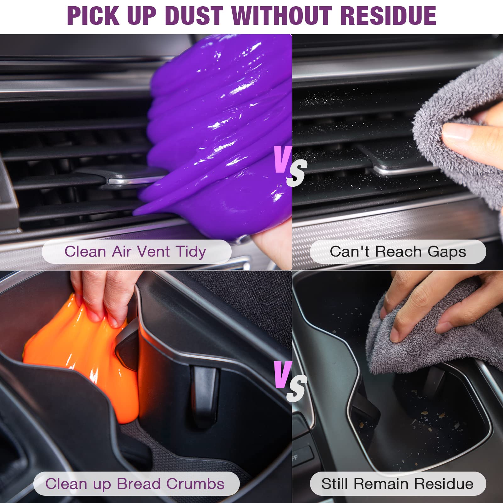bedee Car Cleaning Gel Cleaning Putty: 2023 Upgraded Keyboard Cleaner Gel 3 Pack High Efficient Cleaning Reusable No Sticky Hands Dust Cleaning Gel for Car Interior Air Vent Keyboard Camera Printer