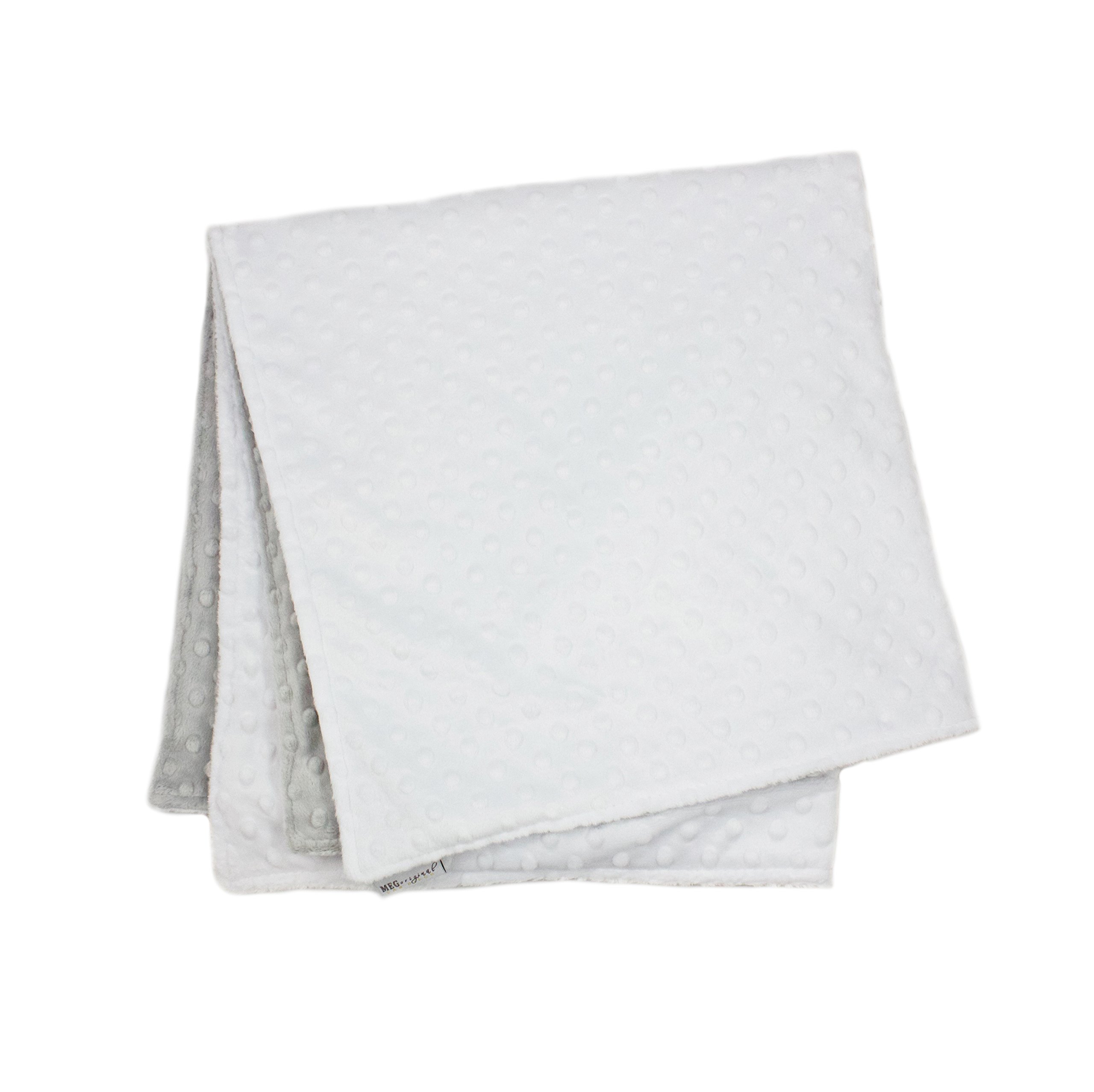 MEG ORIGINAL Minky Dot Baby Blanket Gray/White (Snuggle (30 x30 inches))