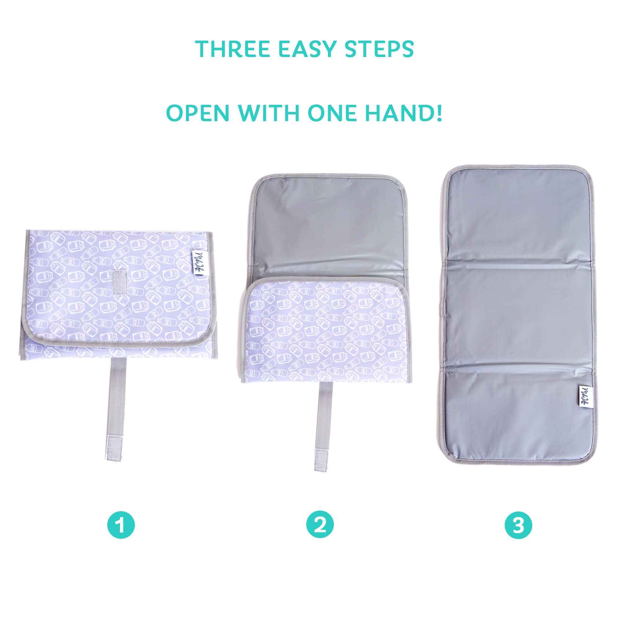 Baby Changing Pad | Fully Padded for Baby's | Foldable Large Waterproof Mat | Portable Travel Station for Toddlers Infants & Newborns (Grey)