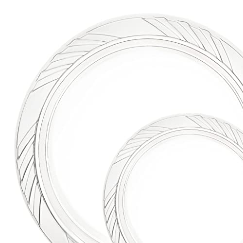 BESTYTY Clear Plastic Plates - 9-Inch (80-Pack) Microwave Safe Plastic Plate - Disposable Clear Plates for Party, Wedding Dessert Plates, Catering Disposable Plates, Food Service Supplies