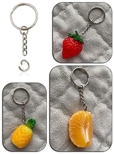 Key Ring with Chain and Open Jump Rings 1 inch, 50 Pack