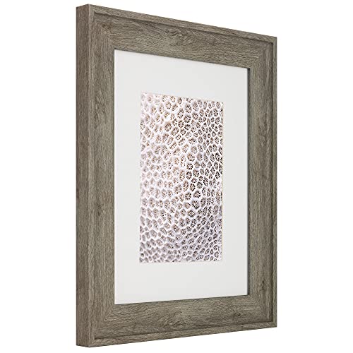Instapoints 6 Piece Picture Frame Set in Multiple Decorative Art Prints & Hanging Template Gallery Wall Kits, Multi Size, Gray