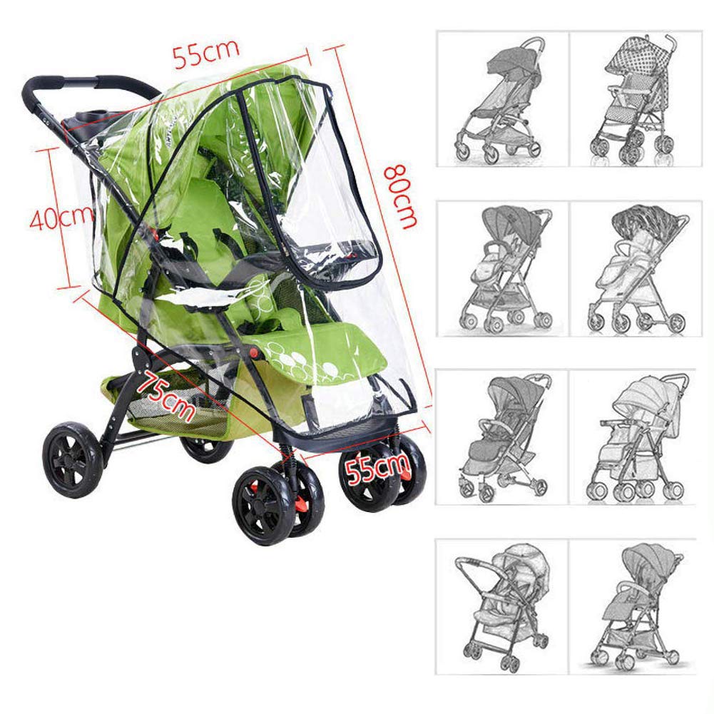 Baby Stroller Rain Cover - WENTS Plastic Transparent Waterproof Rainproof Dustproof Windproof Universal Stroller Raincover