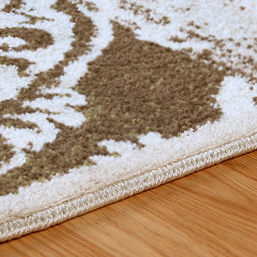 SUPERIOR Mystique Modern Geometric Paisley Polypropylene Indoor Area Rug, 8x10, Beige