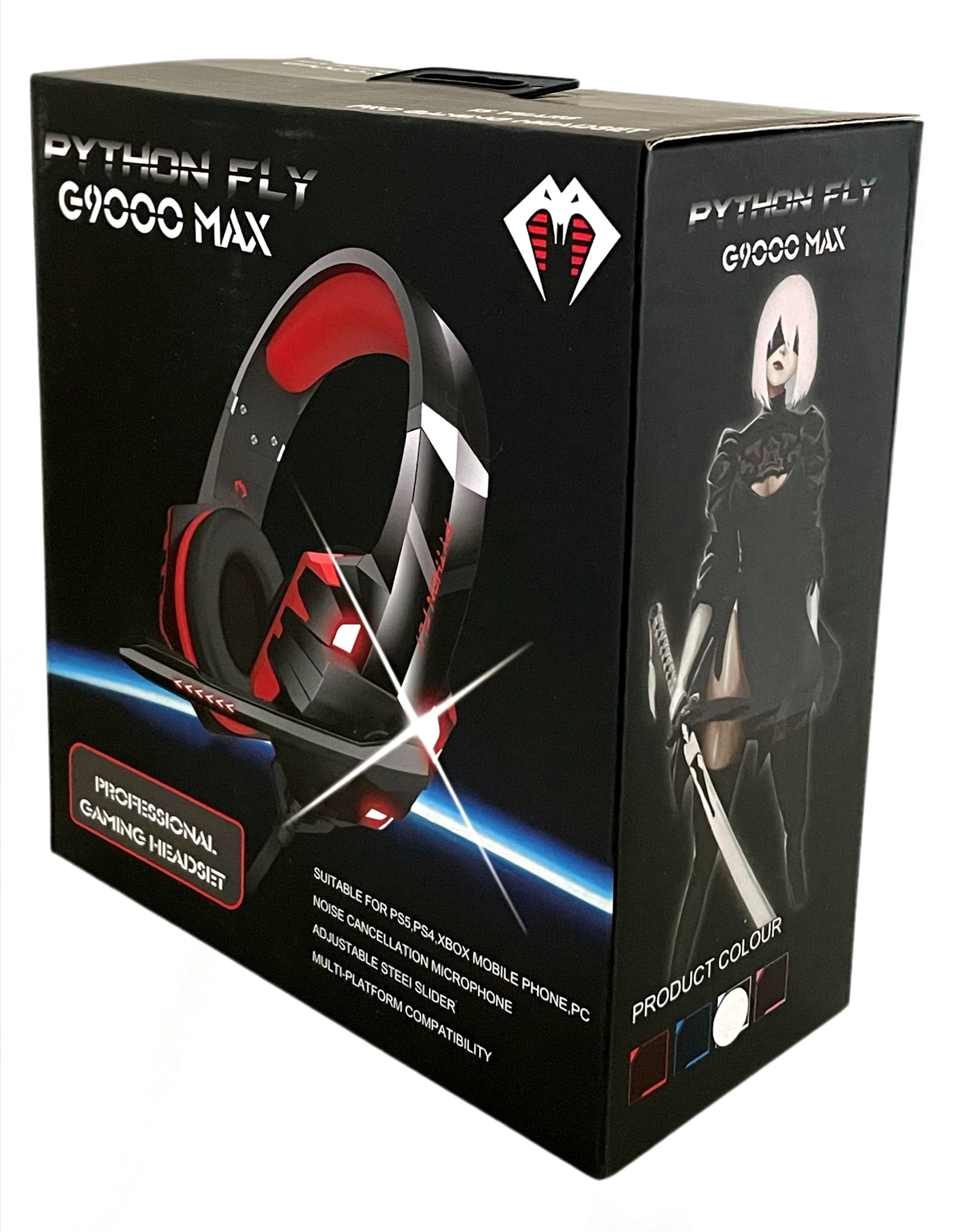 Nxt Level Python Fly G9000 Max Ultralight Stereo Professional Gaming Headset 7.1 Bass Surround Sound with Noise Cancellation Microphone for PS5 PS4 Xbox Controller Mobile Phone PC (White Green)