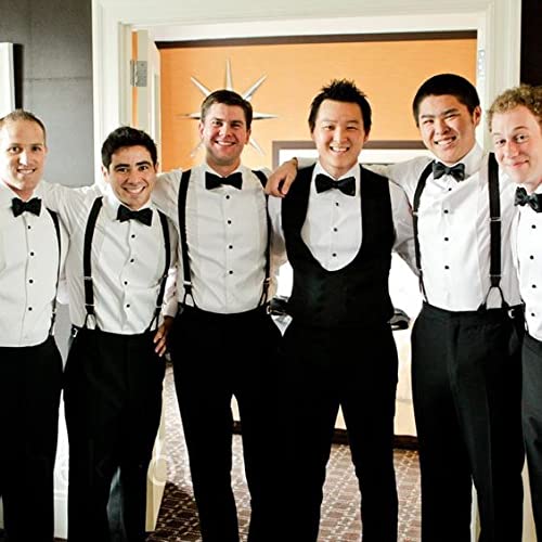 AWAYTR Men's Pre Tied Bow Ties for Wedding Party Fancy Plain Adjustable Bowties Necktie (Black)