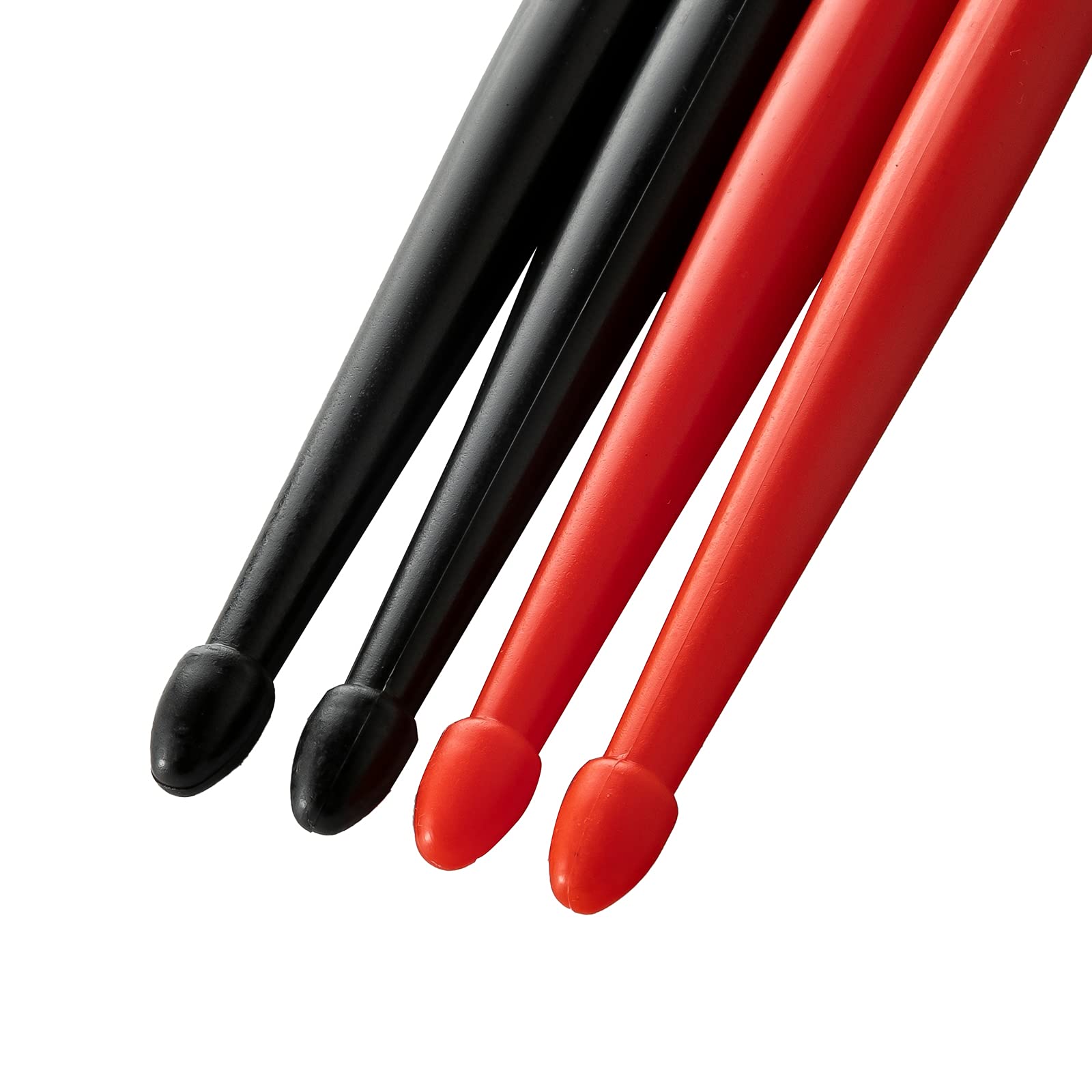 Nylon Drumsticks 2 pairs with ANTI-SLIP Handles for Drum,Exercise Plastic Drum Sticks,Attractive,Light and Durable Sticks for Drums,Musical Instrument Percussion Accessories (Black and Red)