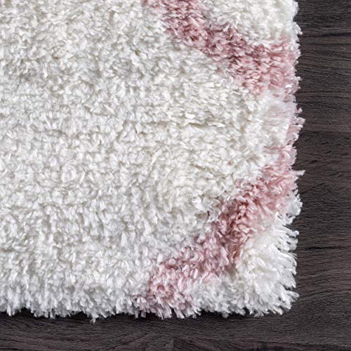 nuLOOM Nelda Trellis Kids Shag Area Rug, 6' 7" x 9', Baby Pink