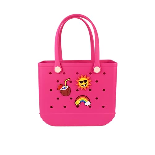 Juyeesm 6pcs Bogg Bag Accessories, Rubber Beach Totes Bag Inserts Charms for Bogg Bag, Beach Decorative Charm Accessories for 0.5'' dia Holes Beach bags