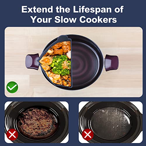 Slow Cooker Liners,blueear 3 in 1 Reusable Silicone Slow Cooker Divider Liner,Slow Cooker Accessories For Most 6 QT Slow Cooker