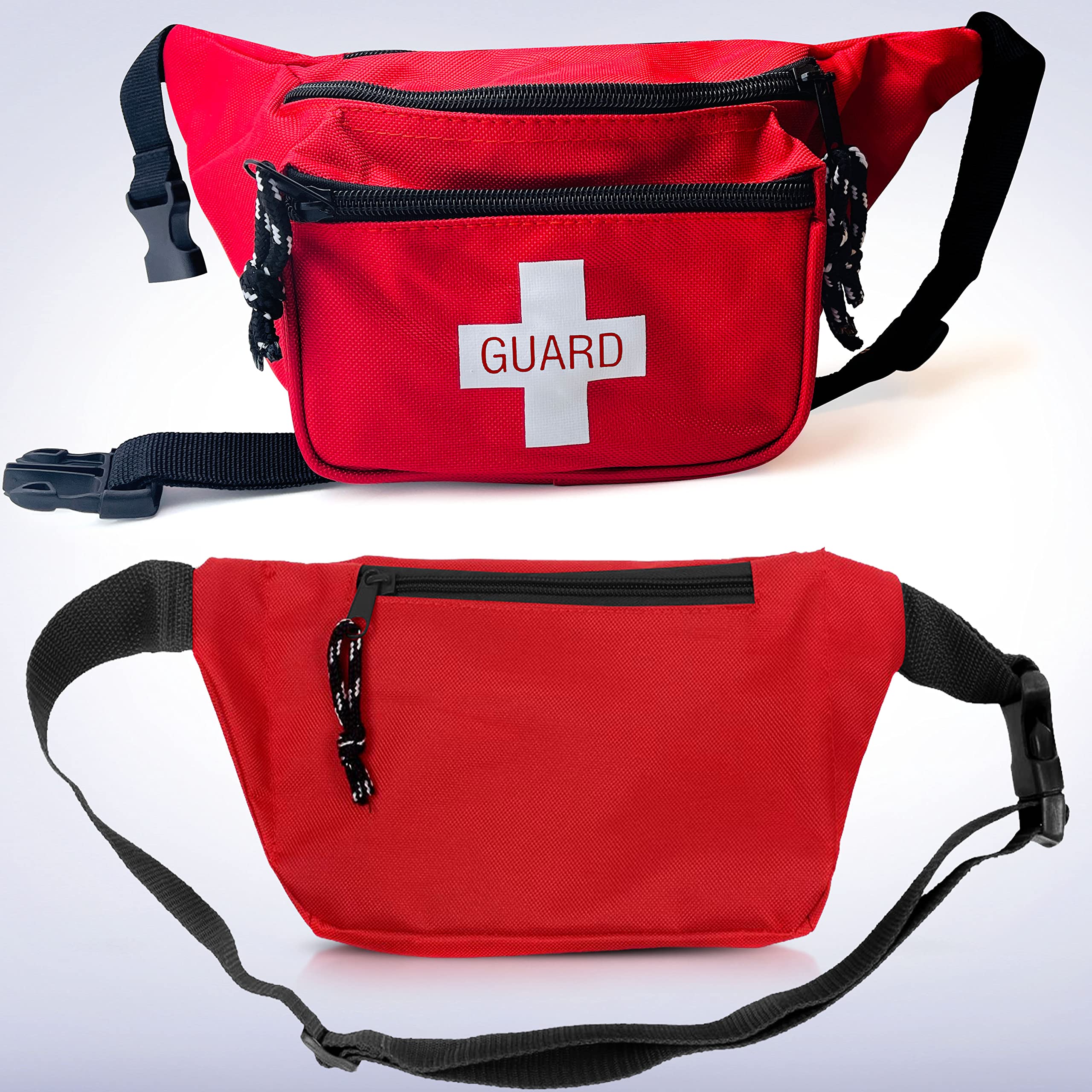 ASA TECHMED - 10 Pack First Aid Waist Pack - Baywatch Lifeguard Fanny Pack - Compact for Pool, Home, Car, Outdoors, Hiking, Playground, Camping, Workplace