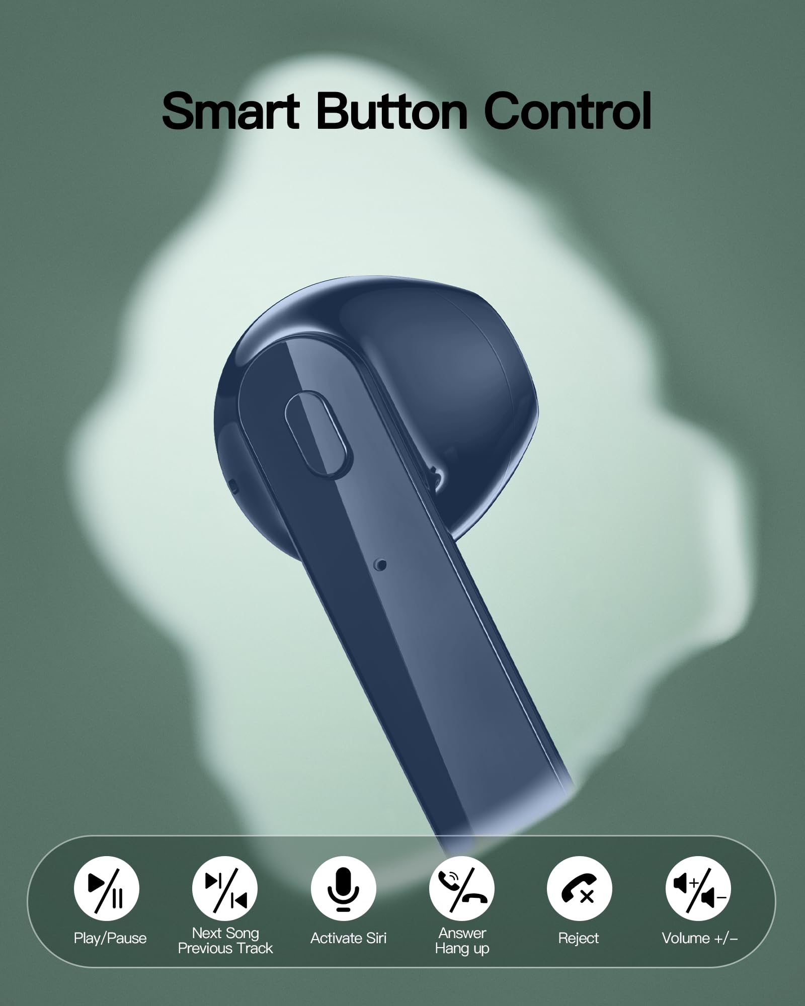 CAPOXO N7 Wireless Earbuds, Bluetooth Earbuds Headphones 78hrs Long Lasting Earphones IPX7 Waterproof Headset with Wireless Charging Case & Built-in Stereo Mic for Android iOS, Blue
