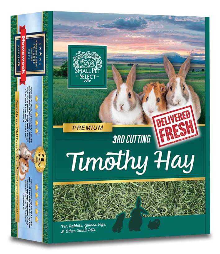 Small Pet Select 3rd Cutting Super Soft Timothy Hay Pet Food for Picky Eaters, Rabbits, Guinea Pigs, and Other Small Animals, Easy to Store Box, 10 LB