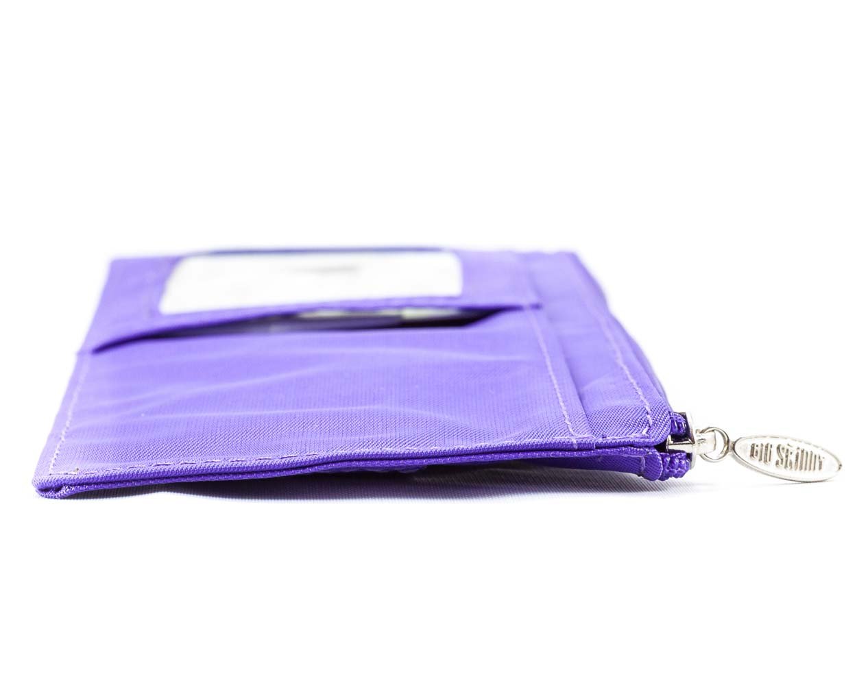 Big Skinny Women's Leather Jaguar Credit Card Slim Wallet, Holds Up to 25 Cards,Lightweight,Slim, Purple
