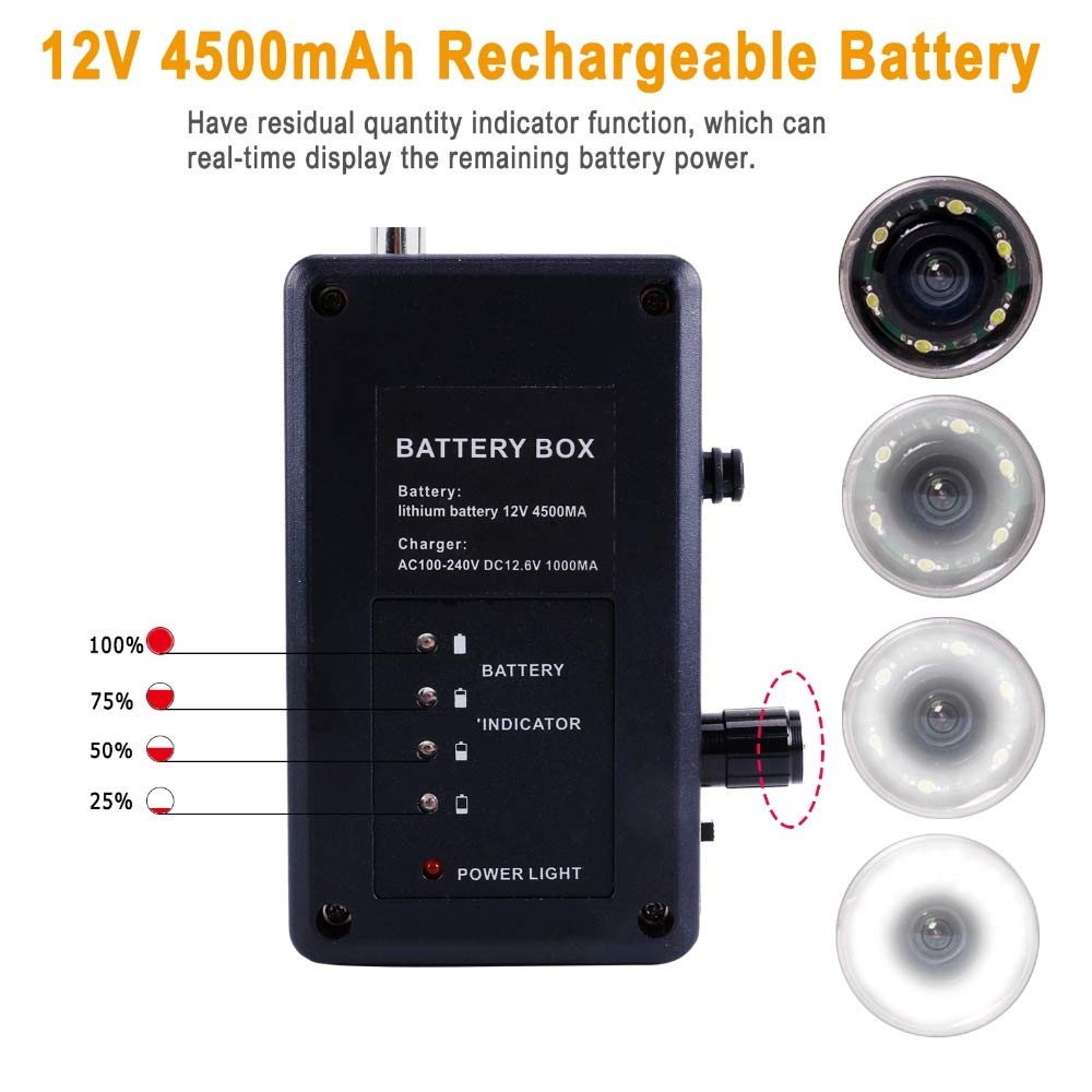 BHVXW 20/50/100M Pipe Inspection Video Camera,6.5mm Cam Drain Sewer Pipeline Industrial Endoscope (Size : 50m)