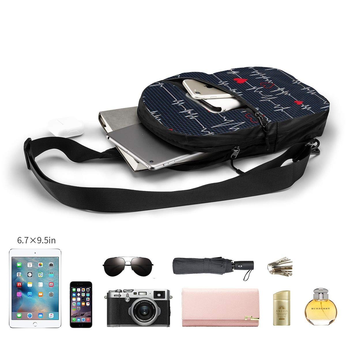 BCYYY Calling All Nurses Heart Beat Sling Backpack Foldable Waterproof Chest Bag Crossbody Shoulder Daypack