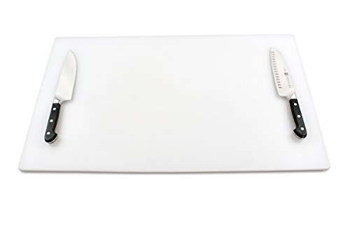 Thirteen Chefs Plastic Cutting Board - Large Commercial Chopping Boards - White, 30 x 18 Inch
