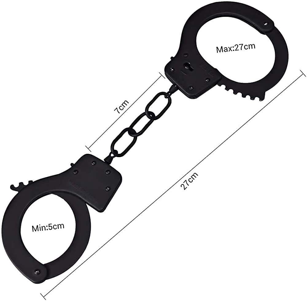 Bedsecret Handcuffs Double Lock Steel Police Edition Professional Grade Handcuffs,Hand Cuffs Cop with Keys(black)
