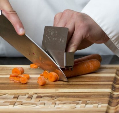 Tip Tough Finger Guard - Knife Protector for Safely Cutting, Chopping, Slicing in the Kitchen - Stainless Steel, Safe Cooking Tool for Hands - Ideal for Vegetables, Salads, Fruits (Large)