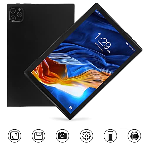 Black Tablet 10.1 Inch Tablet 1080x1960 HD Resolution 100240V 6GB 128GB for Work (US Plug)