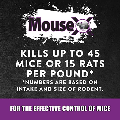 MouseX Bait Pellets, All-Natural Poison Free Humane Rat and Mouse Rodenticide Pellets, 1 lb. Bag - EcoClear Products